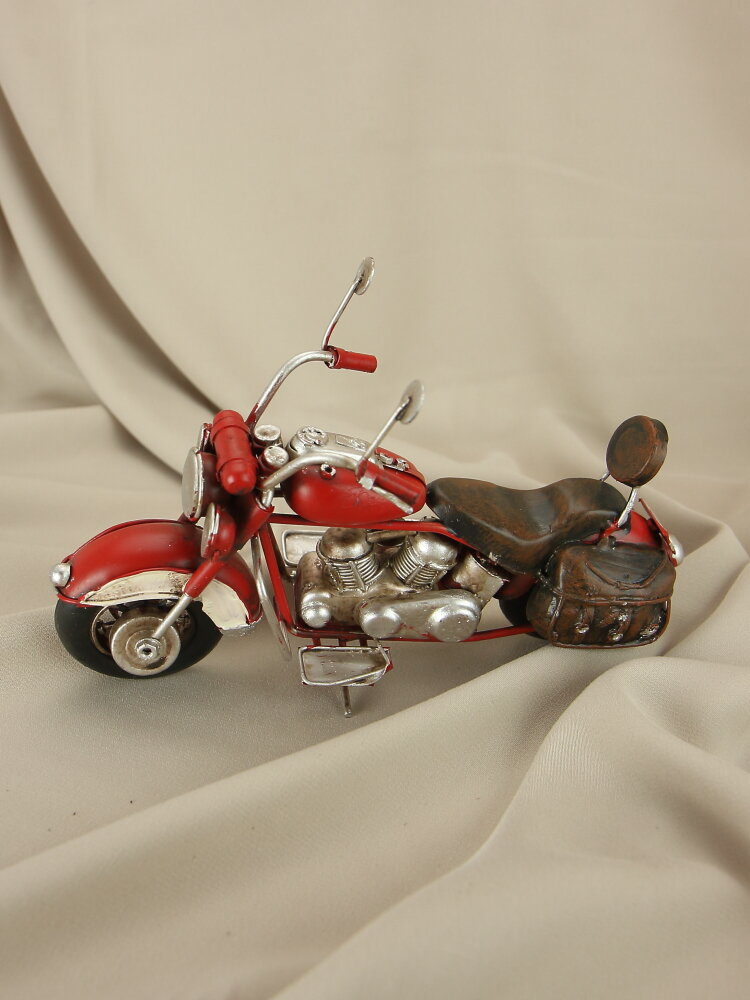 Модель мотоцикла Harley Davidson R&D, металл, красный, 19x8.5x12 см