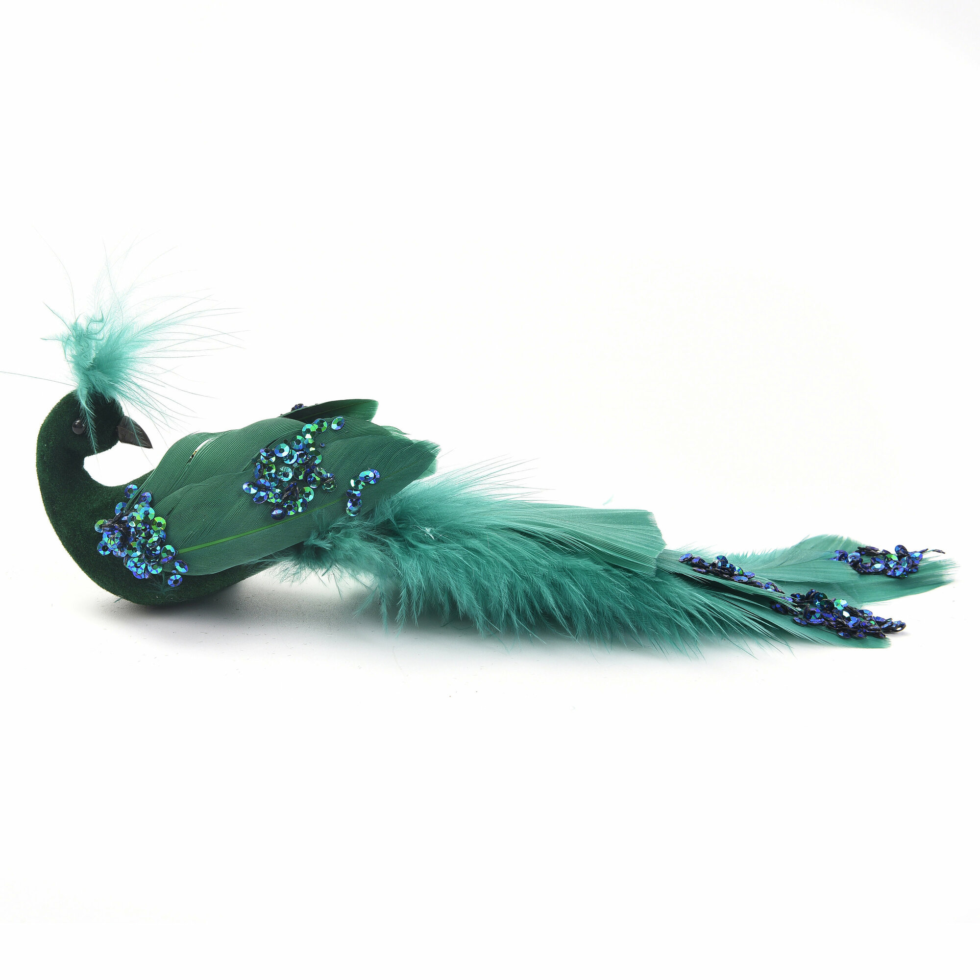 Елочная игрушка Птица 22x4.5 цвет зеленый / новогоднее украшение на ёлку, игрушка на ёлку