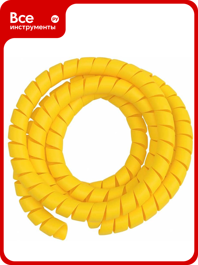Спиральная пластиковая защита PARLMU SG-32-C12-k10 полипропилен, размер 32, выпуклая поверхность, цвет желтый, длина 10 м PR0700700-10