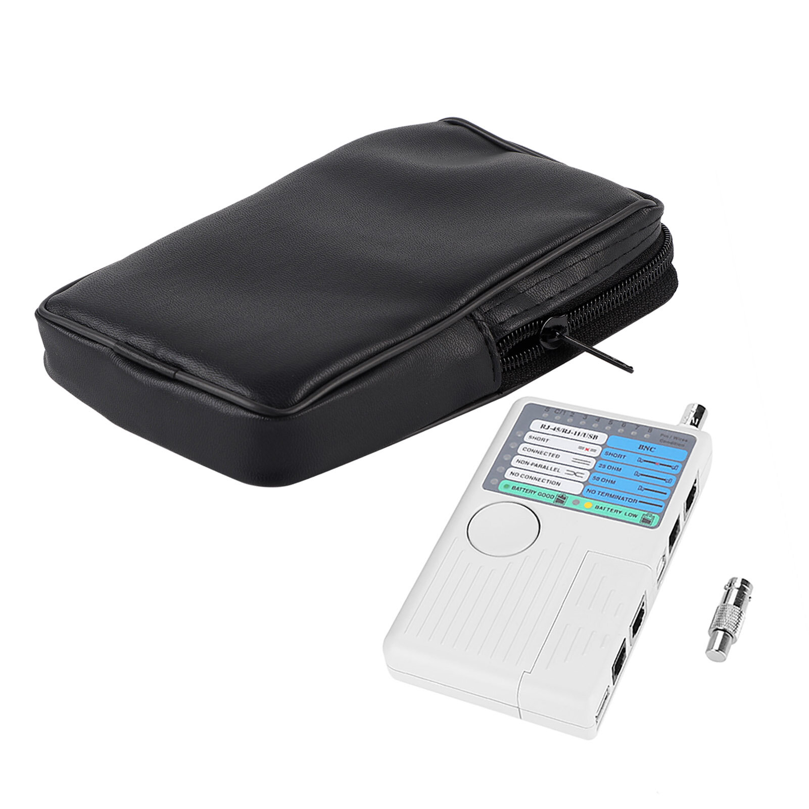 Портативный сетевой тестер LAN-кабелей 4-в-1 с дистанционным управлением RJ11 RJ45 USB BNC для кабелей UTP STP