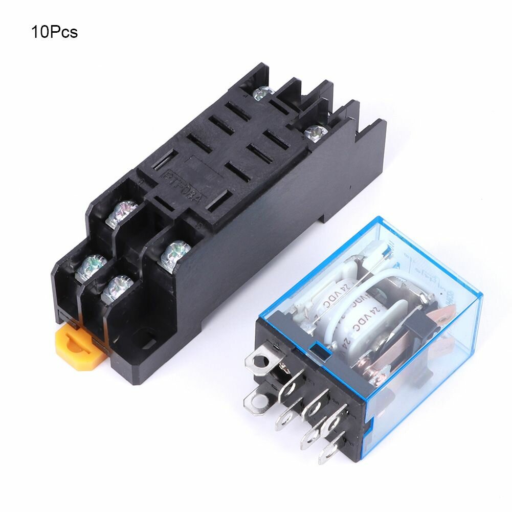 10 шт. 8-контактный базовый набор реле, катушка, высококачественный электронный компонент LY2NJ DC 24 В