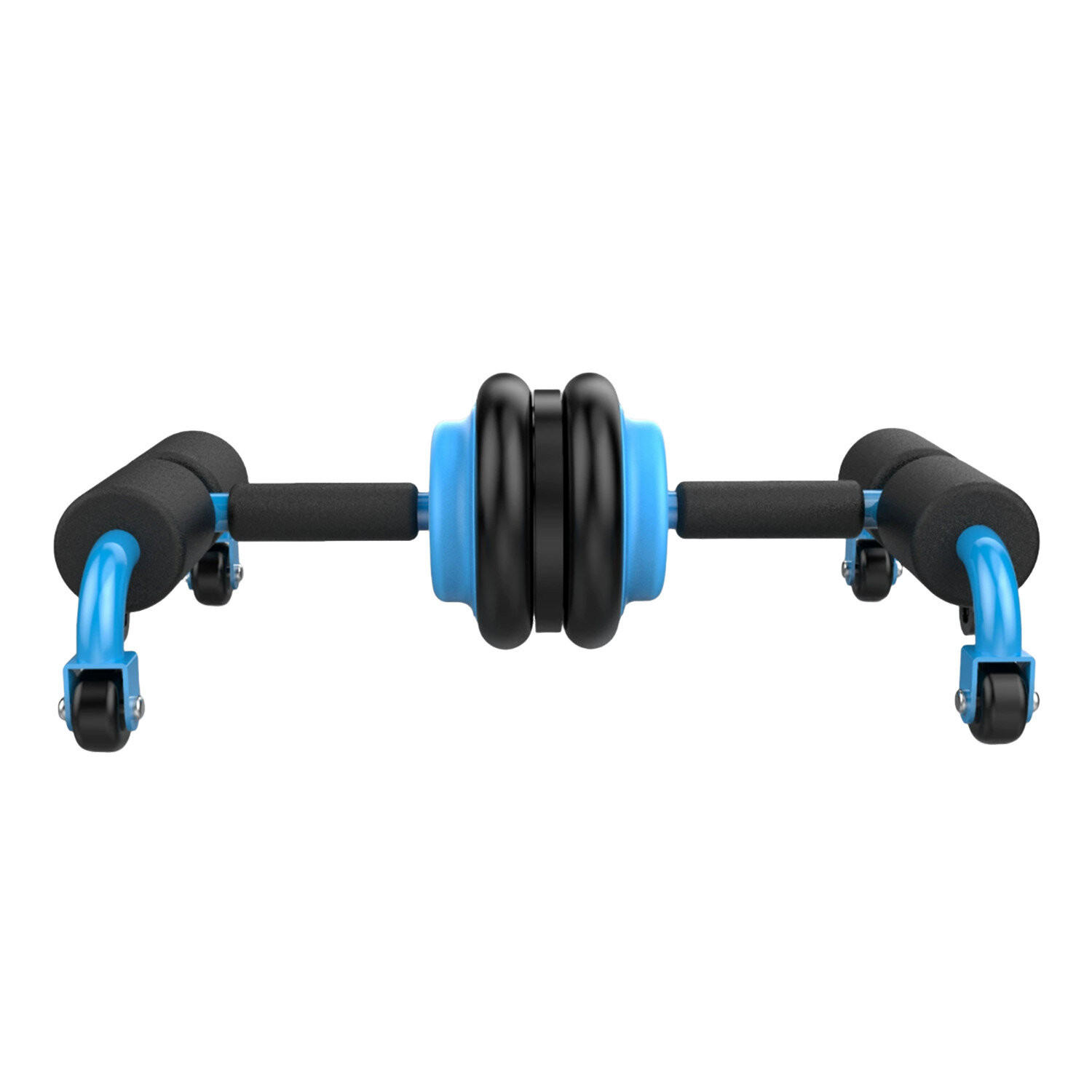 Колесо для пресса Разделяемое Помощник для приседаний Многофункциональное тренажерное оборудование для дома Для мужчин и женщин Для тренировки талии и живота и формирования ног Включает коленные подушки и тяговые канаты Черный/Синий/Розовый/Красный (по