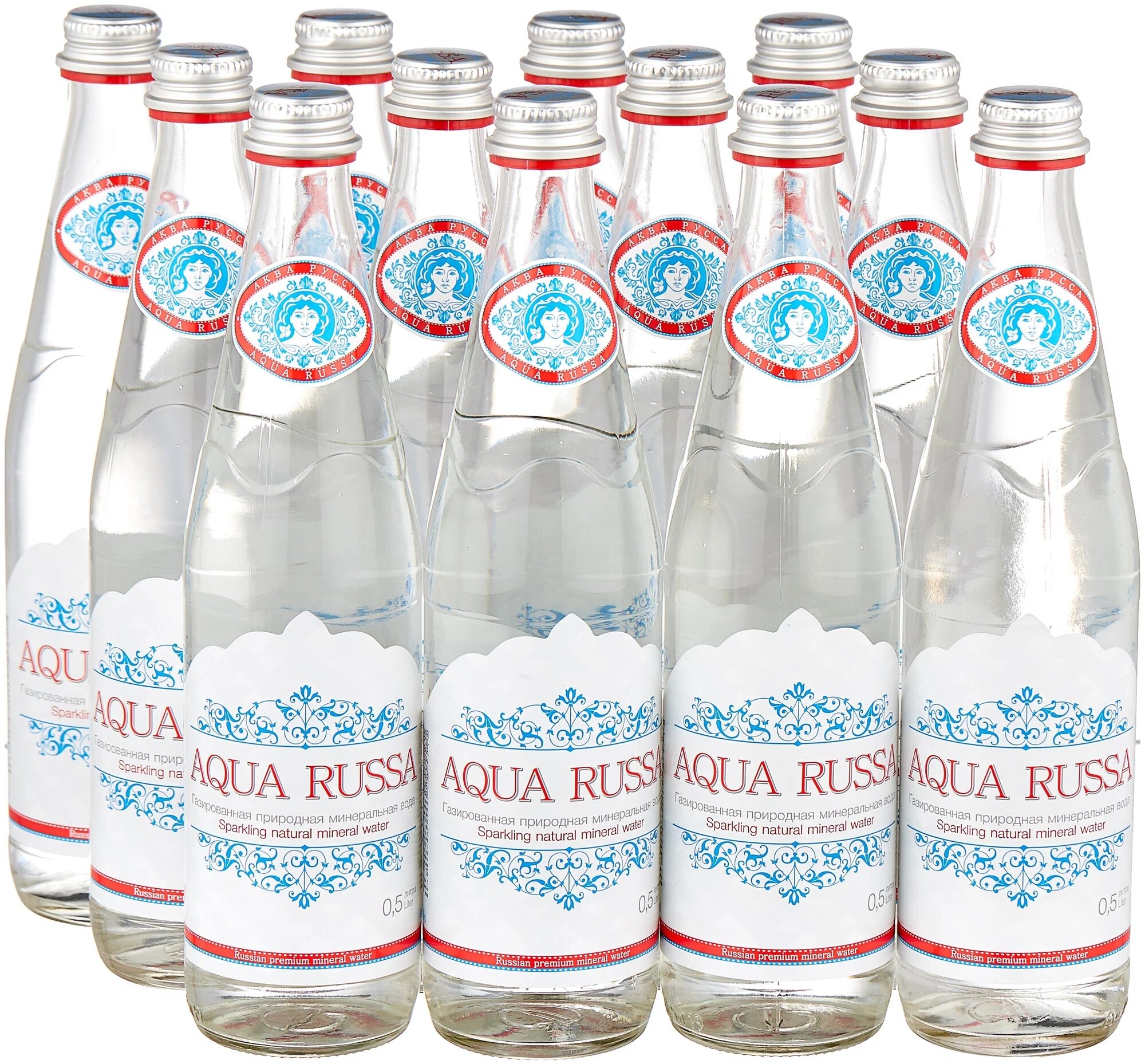 Aqua Russa 0,5л.*12шт. Негаз Стекло Aqua Russa Вода минеральная Россия