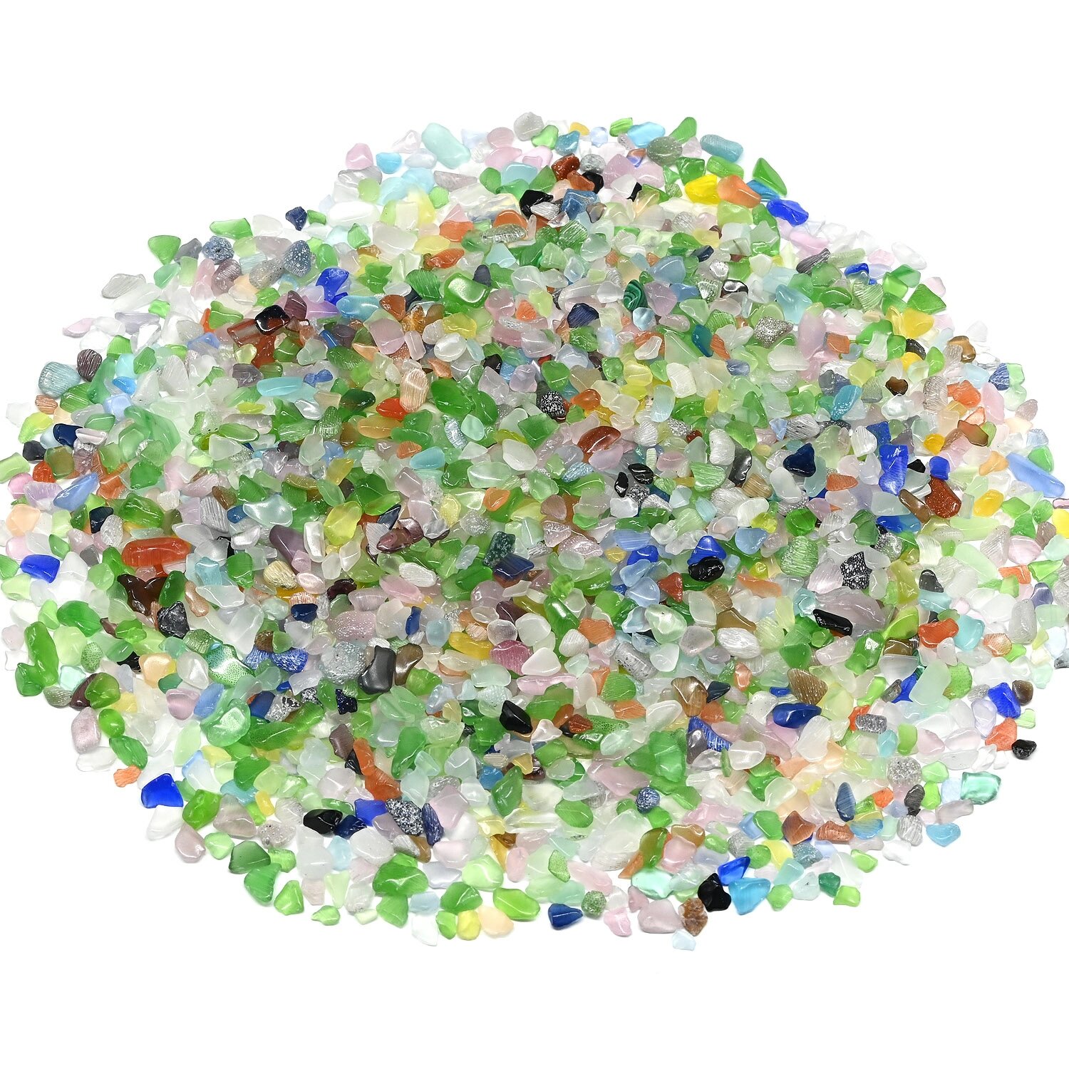 Улексит (Кошачий глаз) галтовка фракция 3-5мм, упаковка 100г .