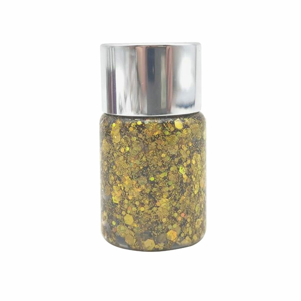 1 флакон лазерного геля с блестками ручной работы без клея-золотой