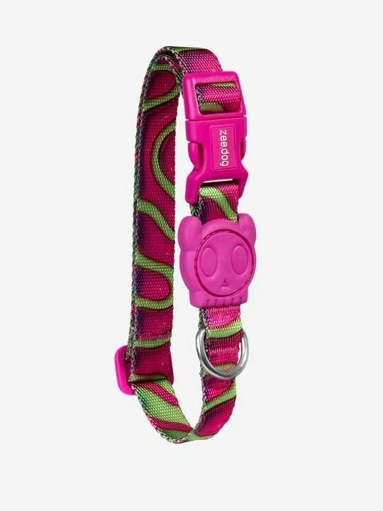 Ошейник LORDS OF ZEE.Zee.Dog (ярко-розовый с флуоресцентно-зелеными волнами. / XS)