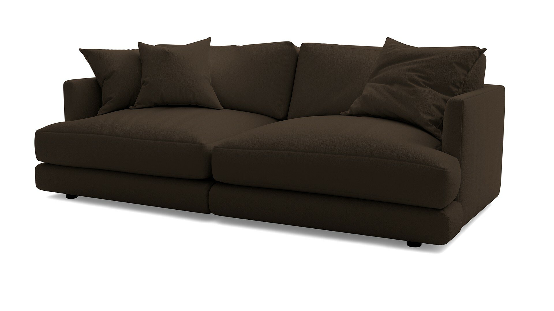 Диван Ибица 2 Velutto 24 NEW 212x105x87 см, коричневый Велютто, еврокнижка Фиеста