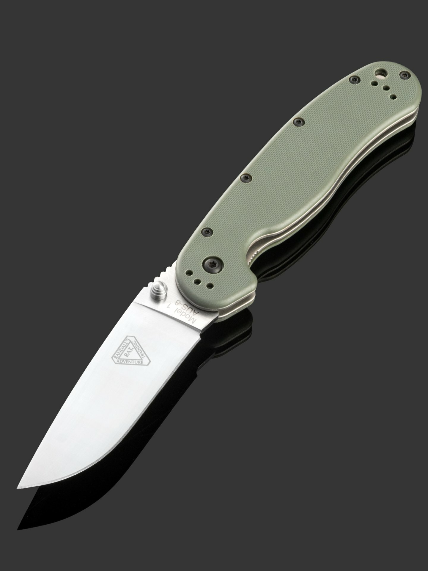 Складной нож Ontario RAT-1 Satin ON8848OD, сталь AUS-8, рукоять Olive GRN