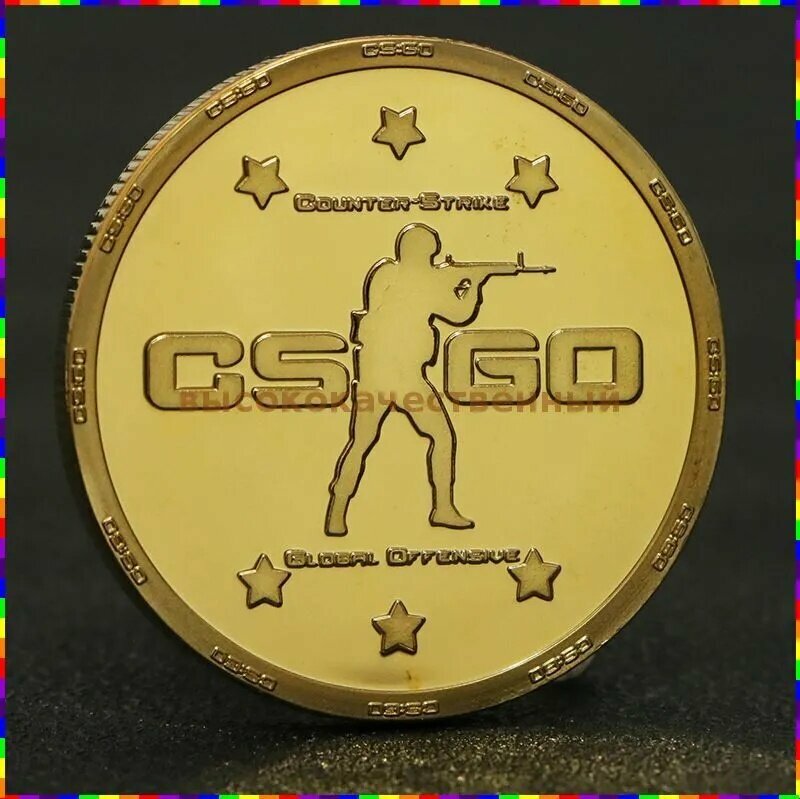 Медаль Счастливая монета для CS: GO символ удачи в боях