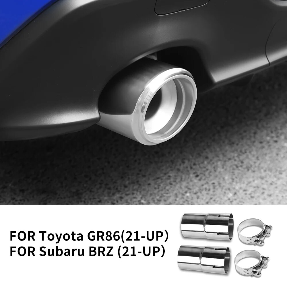 Адаптер удлинителя выхлопной трубы для Subaru BRZ Toyota GR86 2021 2022 2023 2024, автомобильный наконечник выхлопной трубы из нержавеющей стали, 1 пара