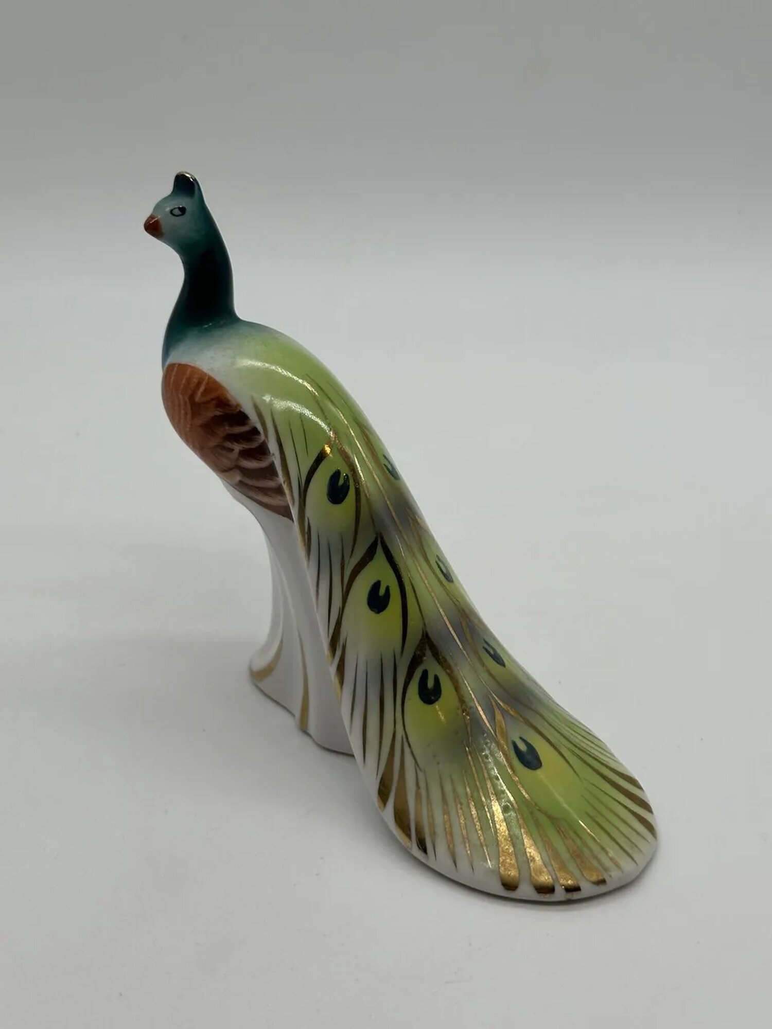 Статуэтка павлин Фарфор HOLLOHAZA Венгрия 80 годы винтаж