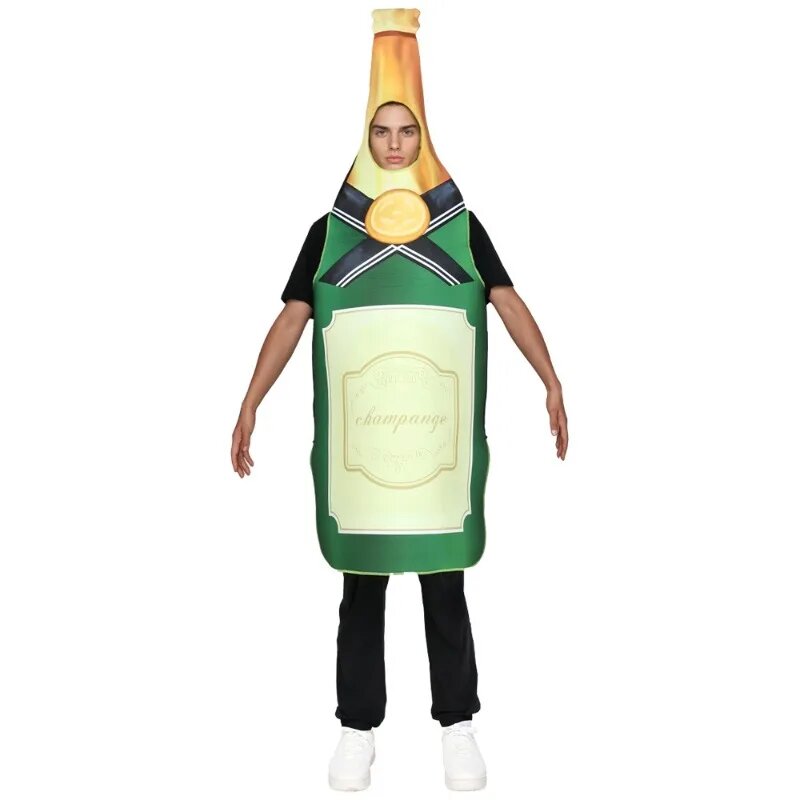 Костюм для косплея с бутылкой шампанского для взрослых, гигантская бутылка вина, комбинезон для ролевых игр, вечерние костюмы на Хэллоуин, Октоберфест, сценическое выступление