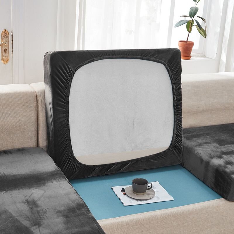 Подушка для дивана из высококачественного бархата, dark grey, 3-местный