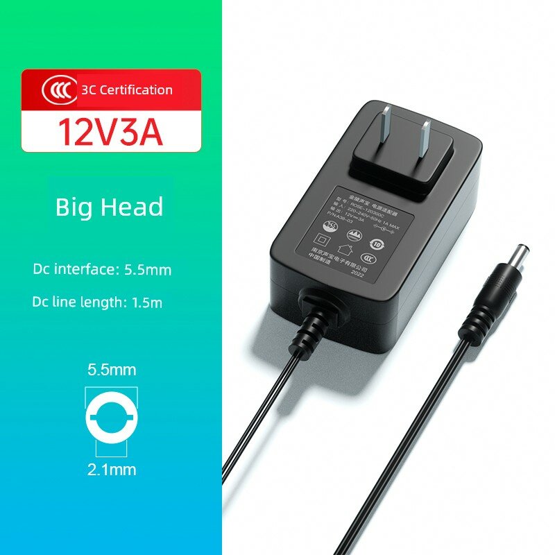 Адаптер питания 12В 5А, кабель питания Huntkey универсальный с круглым разъемом 2.5А для монитора, 4А для большого