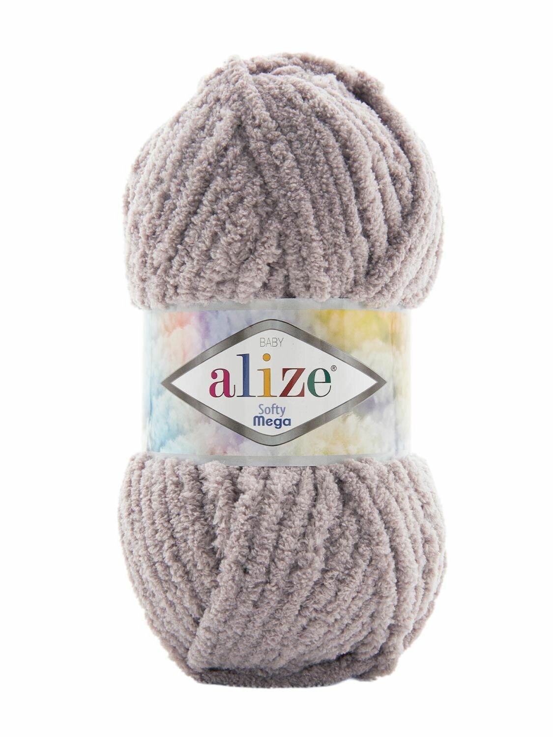 Пряжа Softy mega, Alize, сиреневый туман - 268, 100% микрополиэстер, 5 мотков, 100 г, 70 м.