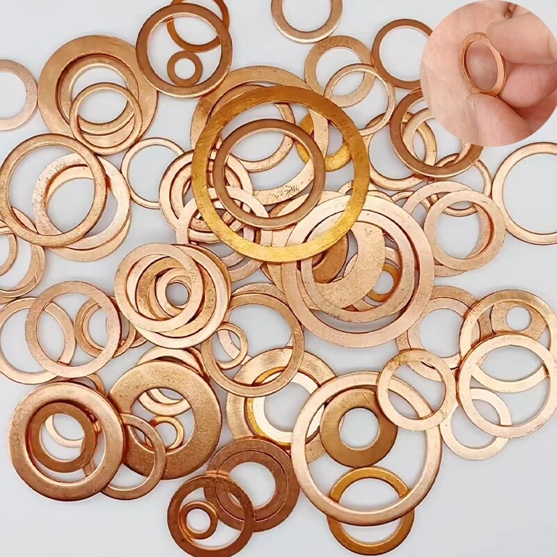 Фиолетовые медные плоские шайбы M10 M12 M14 M16 M18 M10x18x1.5mm-10pcs