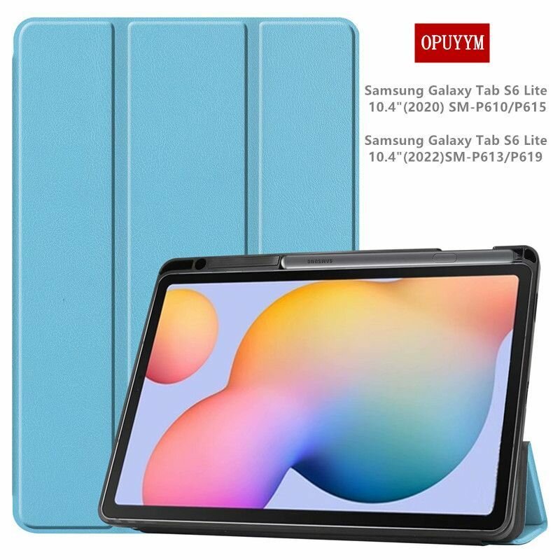 Чехол для Samsung Tab S6 Lite 10.4' (P610, P615) С гнездом для ручки, подставкой, защитой от падений/Самсунг Галакси Таб S6 Лайт Р613 Р619 крышка планшета