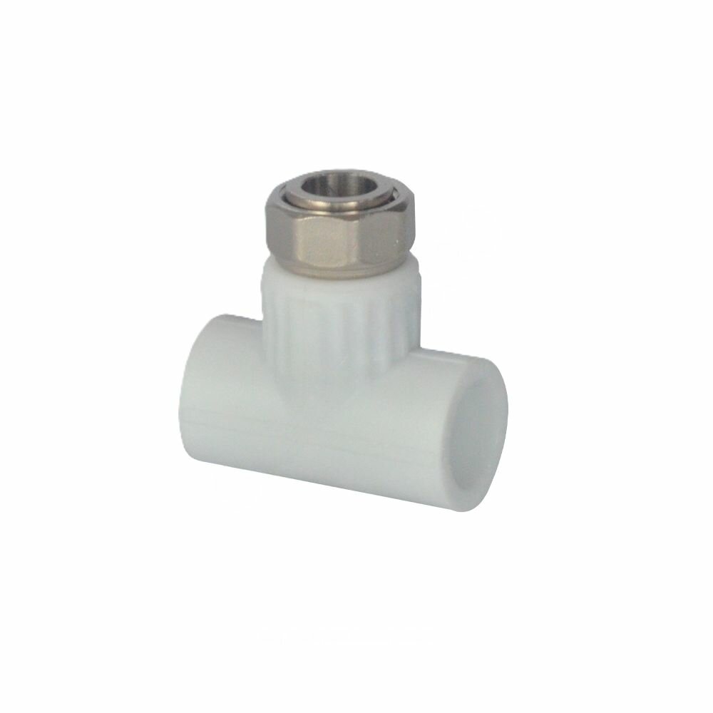 Тройник PP-R комбинированный белый Дн 20х1/2" с накидной гайкой VALFEX 10140020
