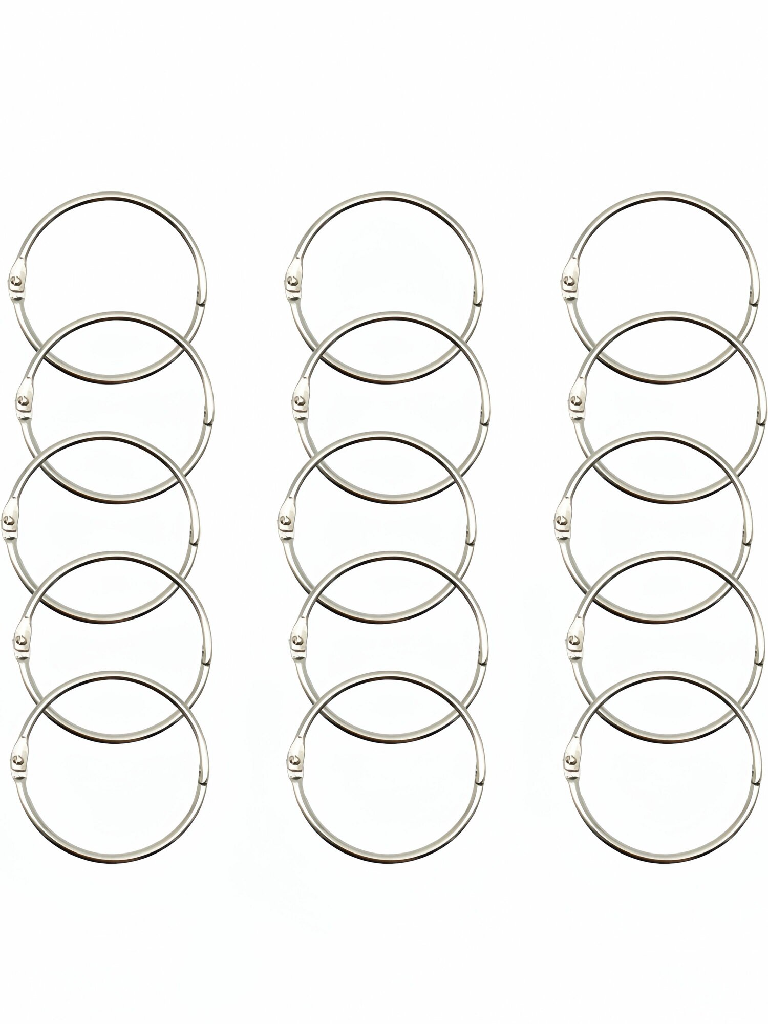 Металлические кольца для переплета 50 мм, 15 шт, никелированные, до 320 листов