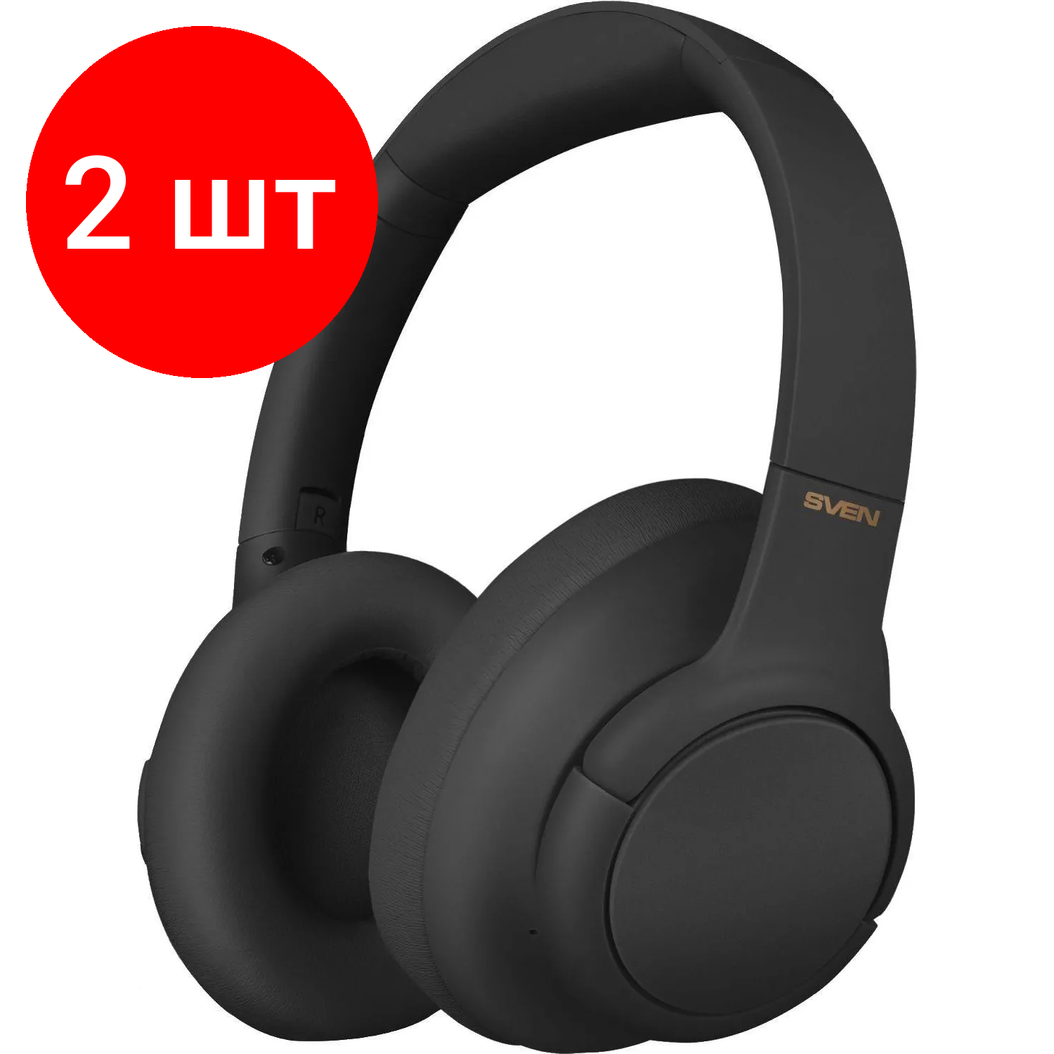 Комплект 2 штук, Наушники SVEN AP-B800MV, беспров стерео, микроф, чер, BT, HB ANC, APP,4mic,500mAh