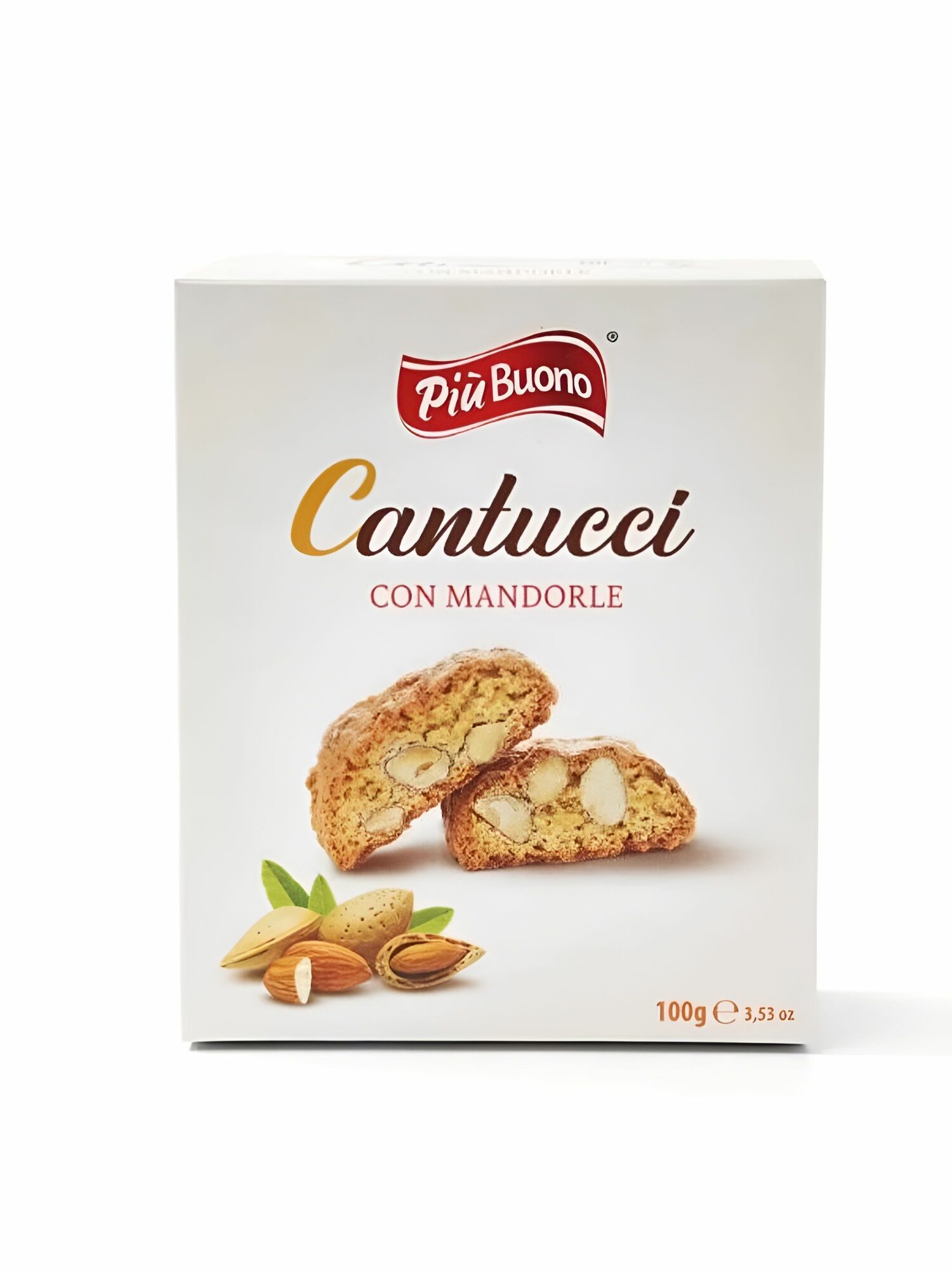 Печенье Piu Buono, Кантуччи с миндалем, в картонной коробке, 100 грамм