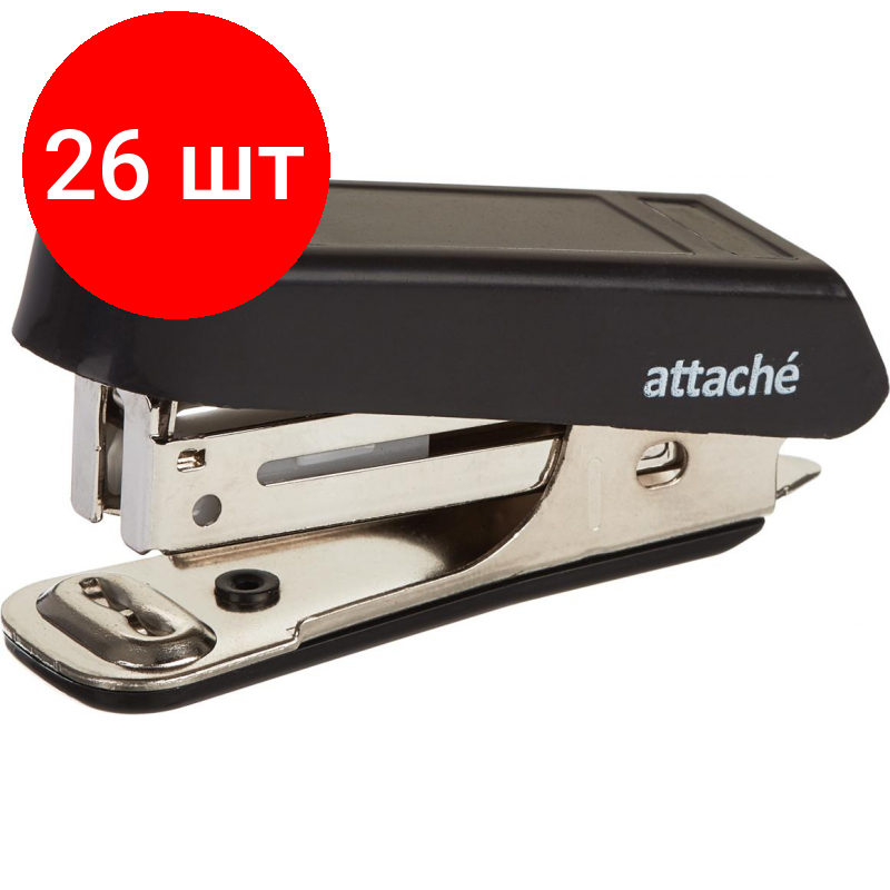 Комплект 26 штук, Степлер -мини Economy №10 на 7 листов, черный антистеп