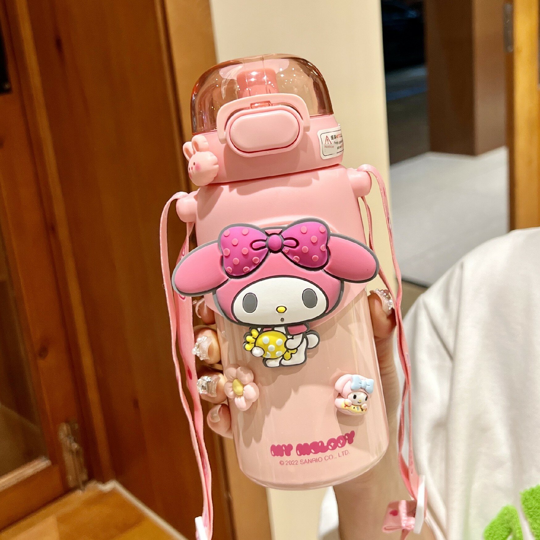 Sanrio Май Мелоди 460 мл термос с трубкой и прямым питьем, милый детский напиток