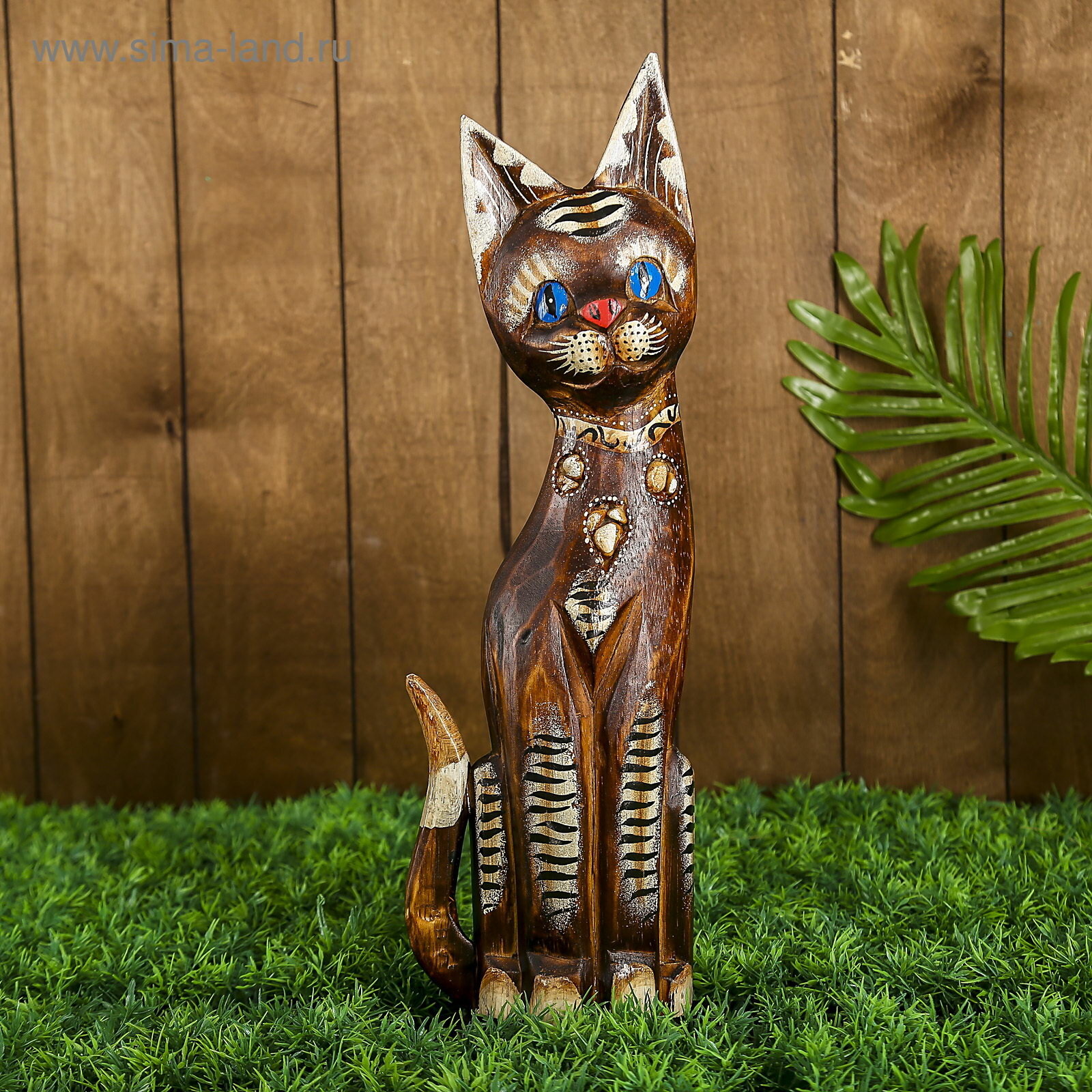 Сувенир "Кошка", 35 см, дерево, цвет: разноцветный, форма фигуры: кошка, кот