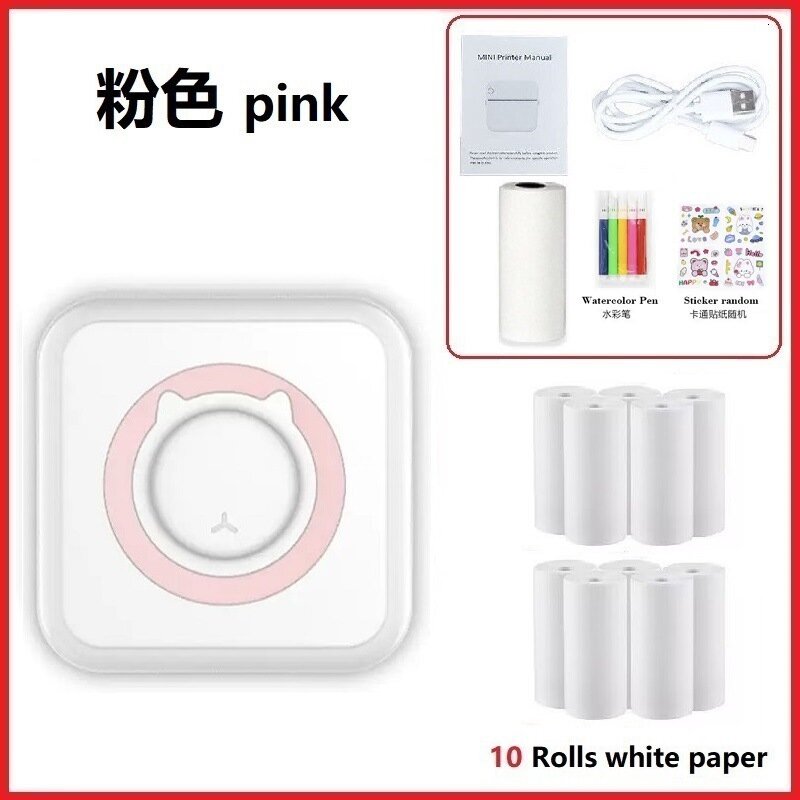 Заводская оптовая продажа портативного мини-принтера, термопринтера Bluetooth для мобильного телефона, маленького карманного принтера с функцией исправления ошибок