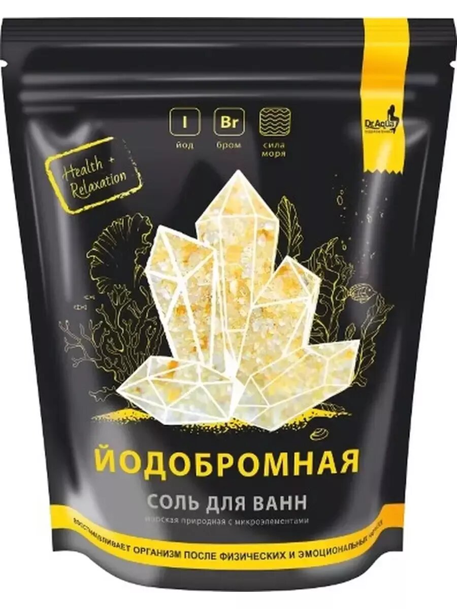 Dr aqua соль для ванн морская природная йодобромная 700 гр