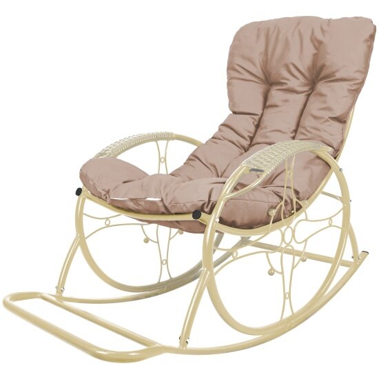 Кресло-качалка M-group Овал люкс бежевое, бежевая подушка, шт