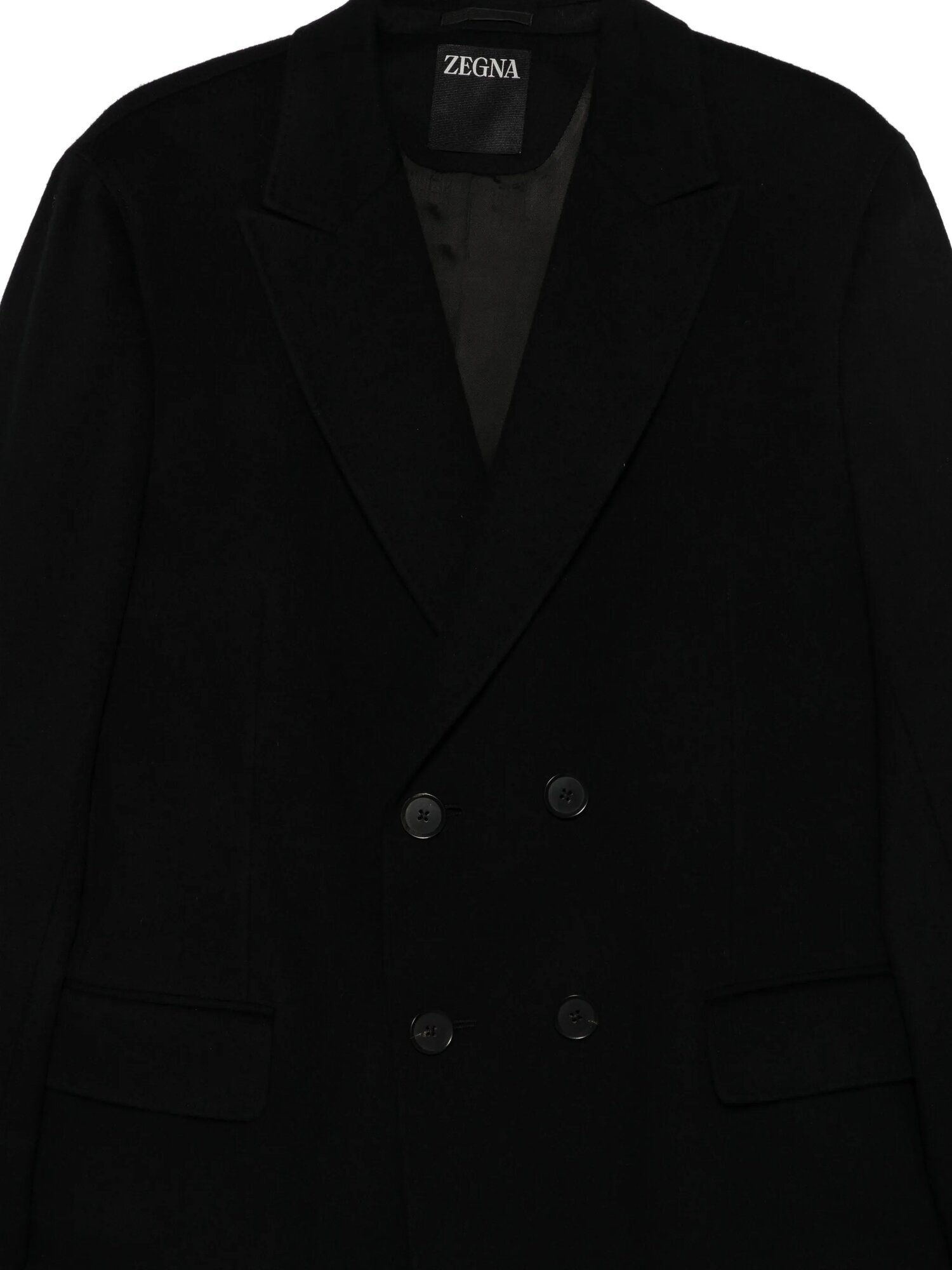 Пальто Ermenegildo Zegna Double-breasted coat, размер 54, black / black — фото 1
