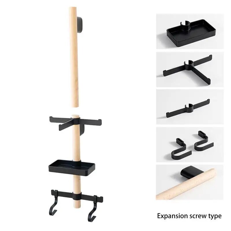 Настенный держатель для велосипедной экипировки из бука Черный, Screw Mounting BK