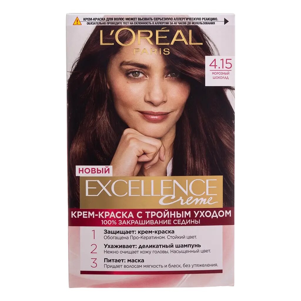 Loreal Paris Крем-краска для волос Excellence 4.15 Морозный шоколад 1 шт