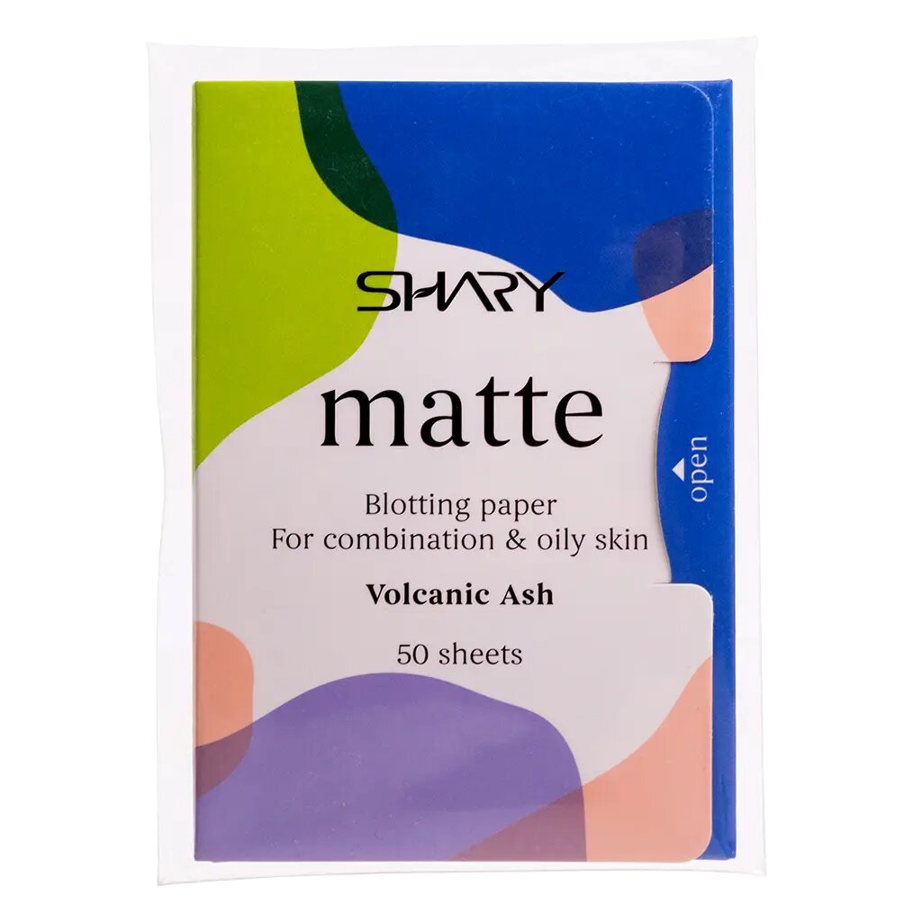 Shary Матирующие салфетки для лица Вулканический пепел для комбинированной и жирной кожи 12 г 1 шт