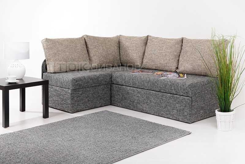 Угловой диван Сток Диванов Модус Grey серый/бежевый 208 см, механизм дельфин