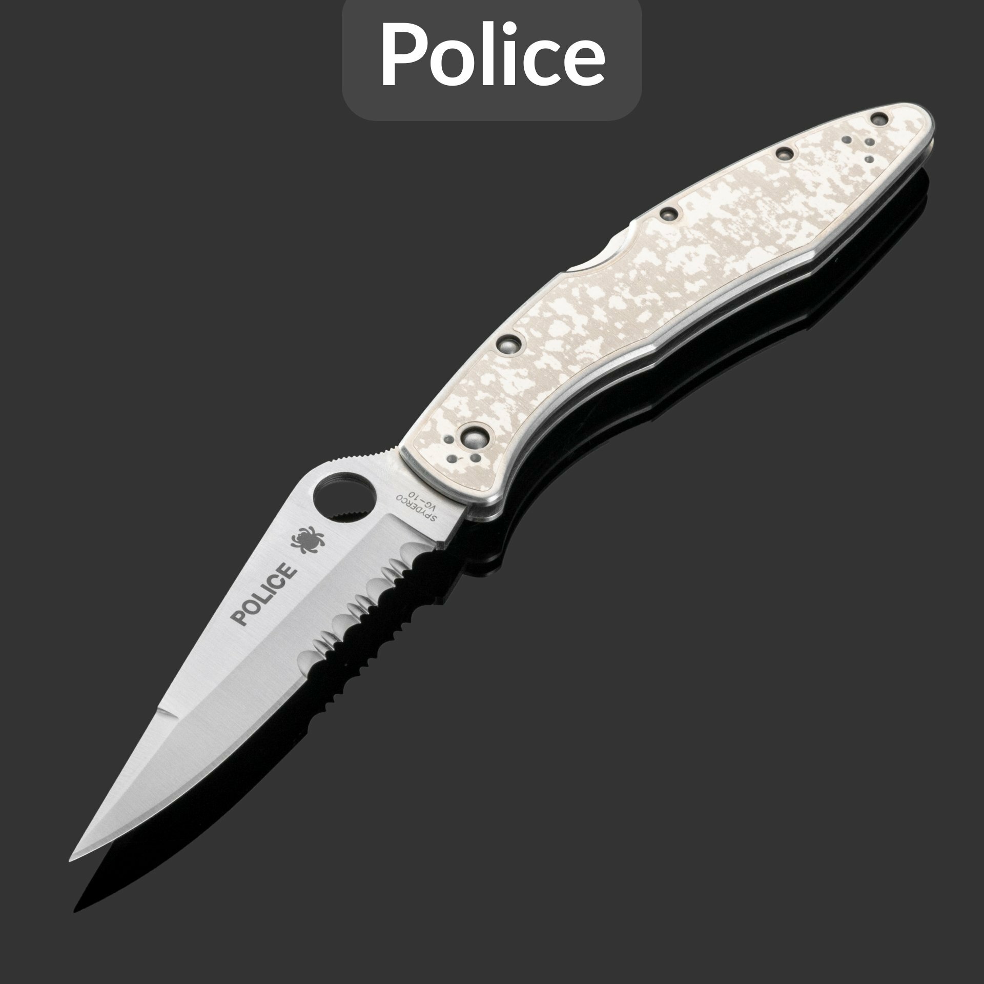 Складной нож Spyderco Police C07PS, сталь VG-10, рукоять сталь