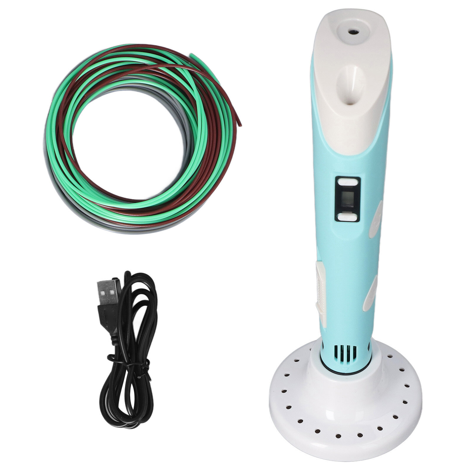 Набор ручек для 3D-печати ABS Удобный держатель для ручек для 3D-печати 3-цветный комплект расходных материалов для печати PLA DC5V Синий