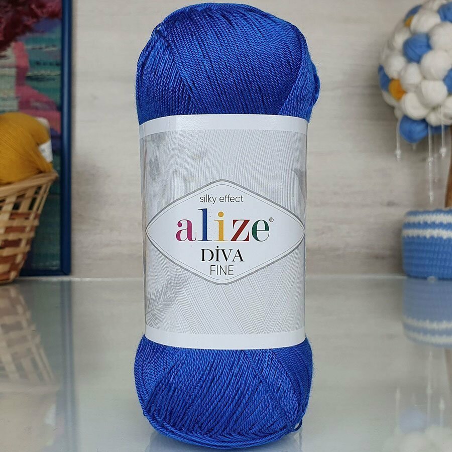 Пряжа Alize DIVA FINE 132 синий (5 мотков)