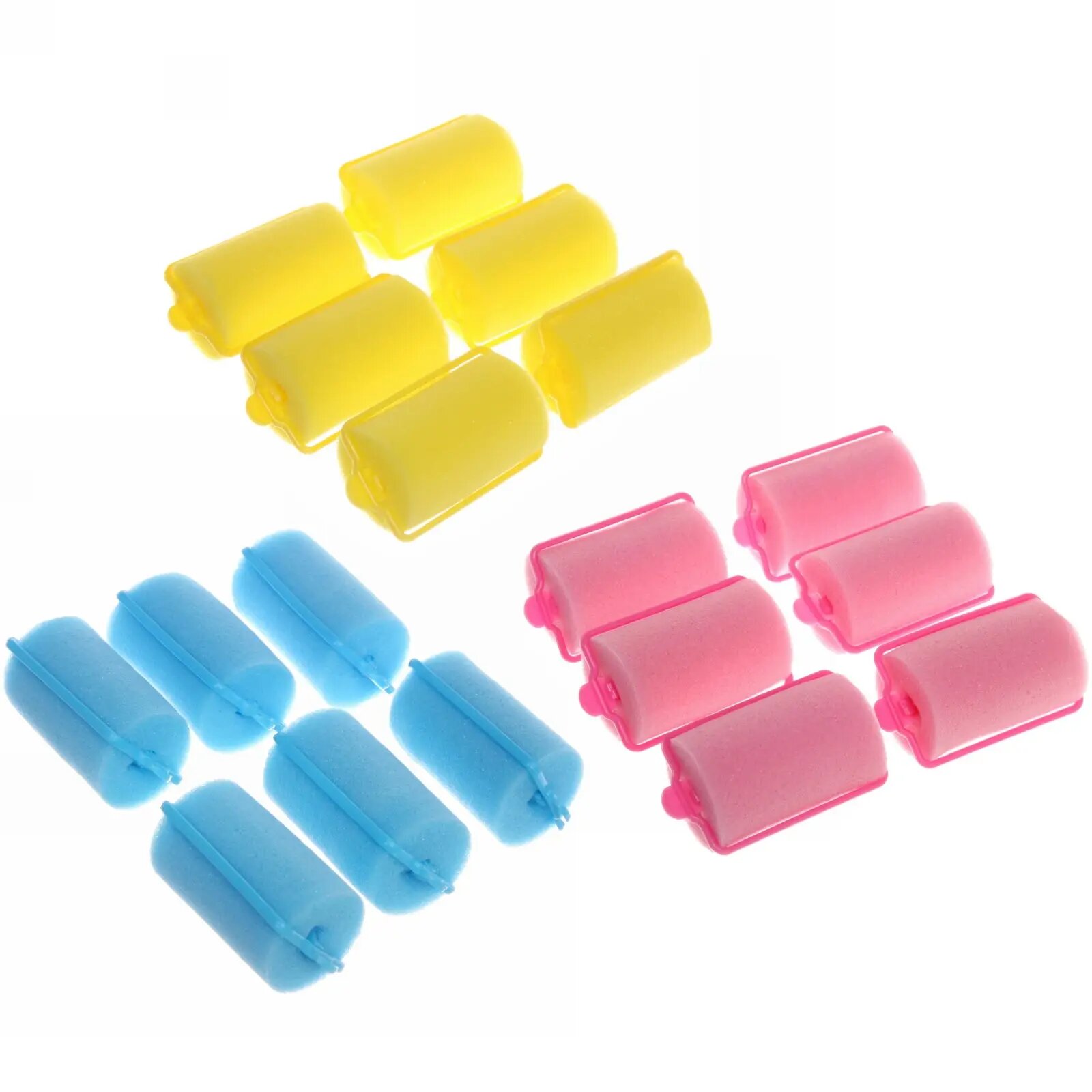 Бигуди поролоновые с зажимом 6шт, разноцветные, d=36мм, удобство укладки