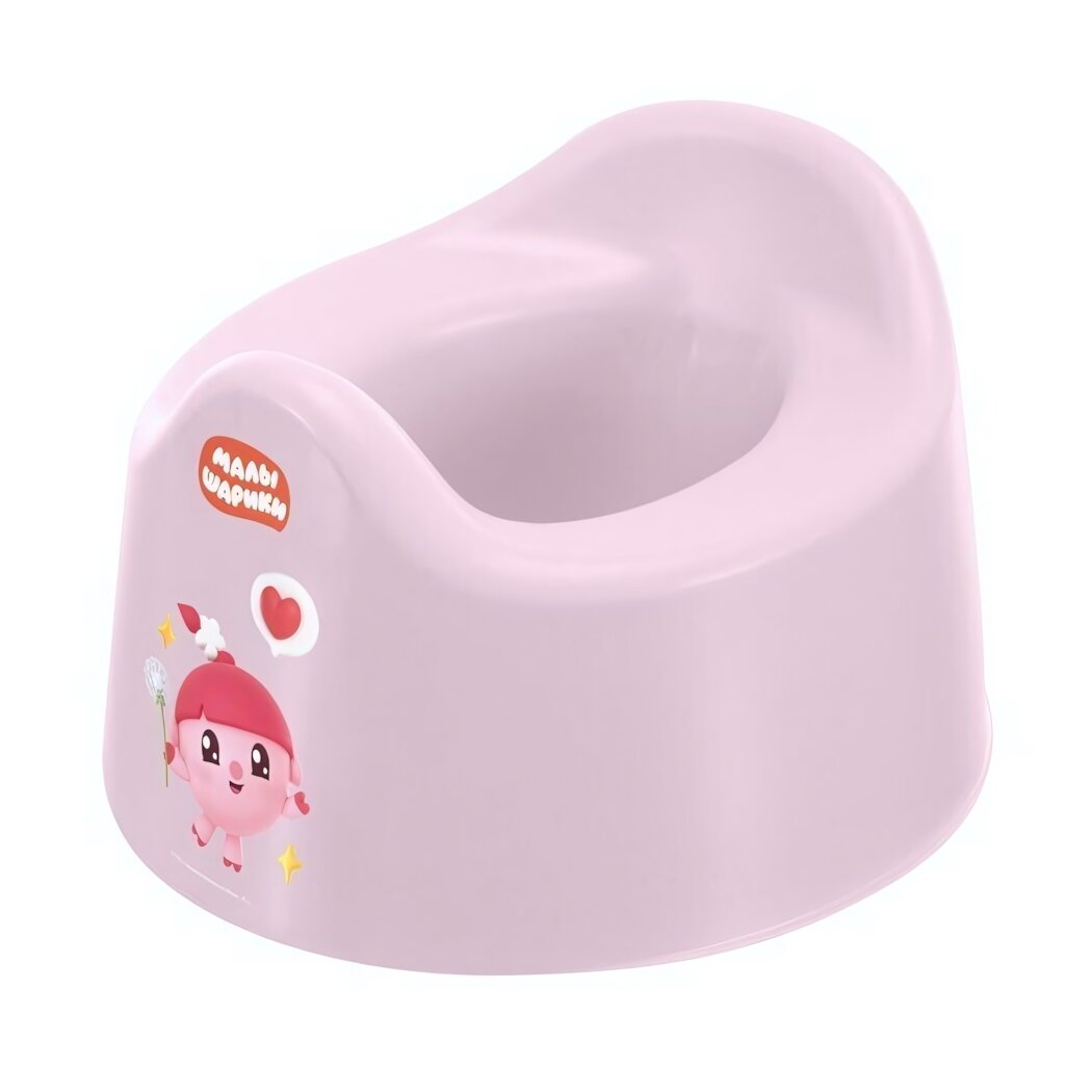 Горшок детский с декором "Малышарики", 275х254х170 мм, розовый, комфортный и безопасный