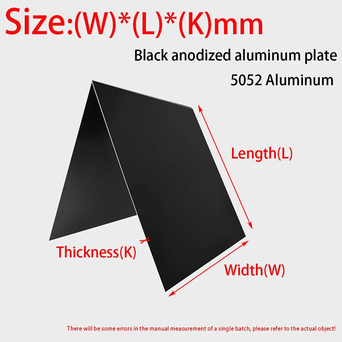 Черная анодированная алюминиевая пластина 5052 200X200mmX1.5mm2PCS