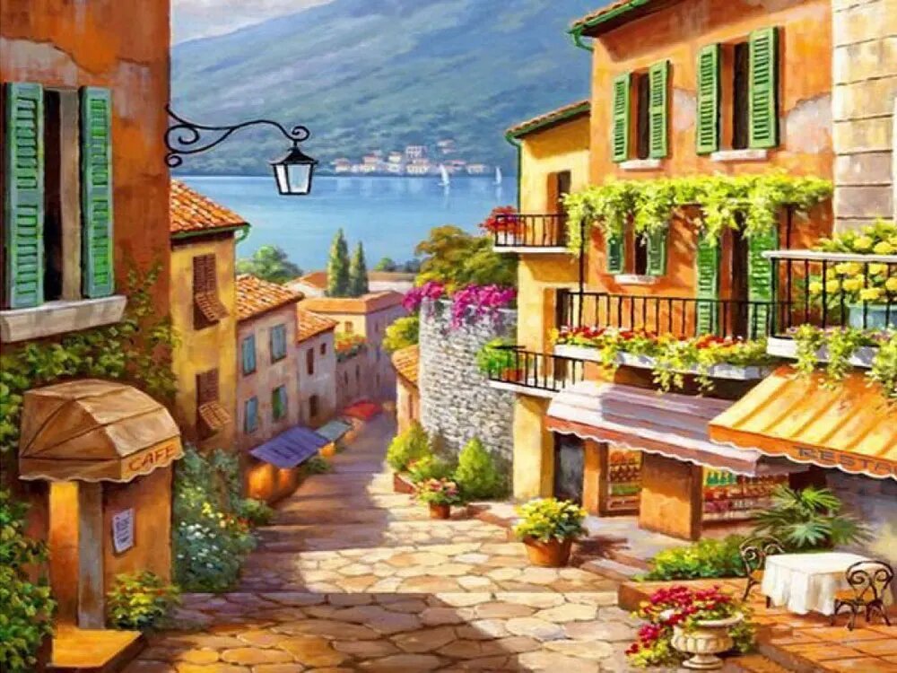 5D DIY Алмазная картина Уличный цветок Полная круглая Алмазная мозаика Пейзаж Алмазная вышивка Комплект Стразы Домашнее украшение