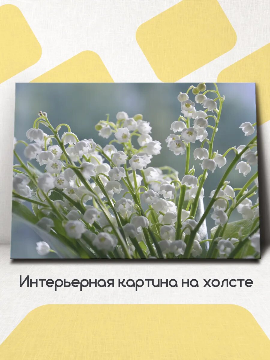 Картина на стену интерьерная Нежный букет ландыши 40x30 см