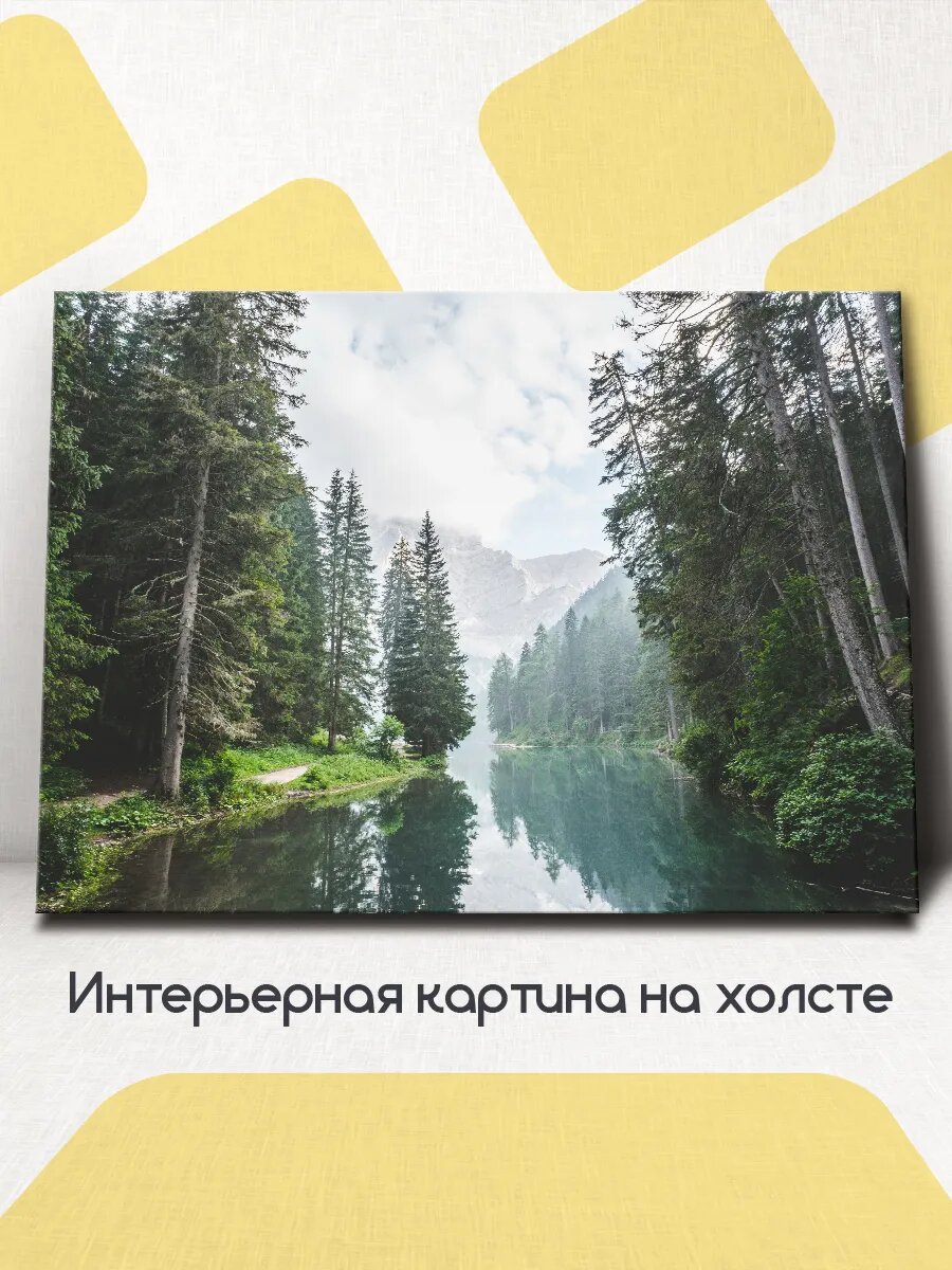 Картина на стену интерьерная Природа лес горы 40x30 см