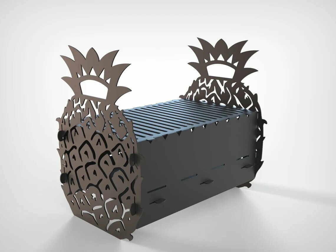 Тематический разборный мангал, Барбекю, гриль Ананас - огнеупорная краска