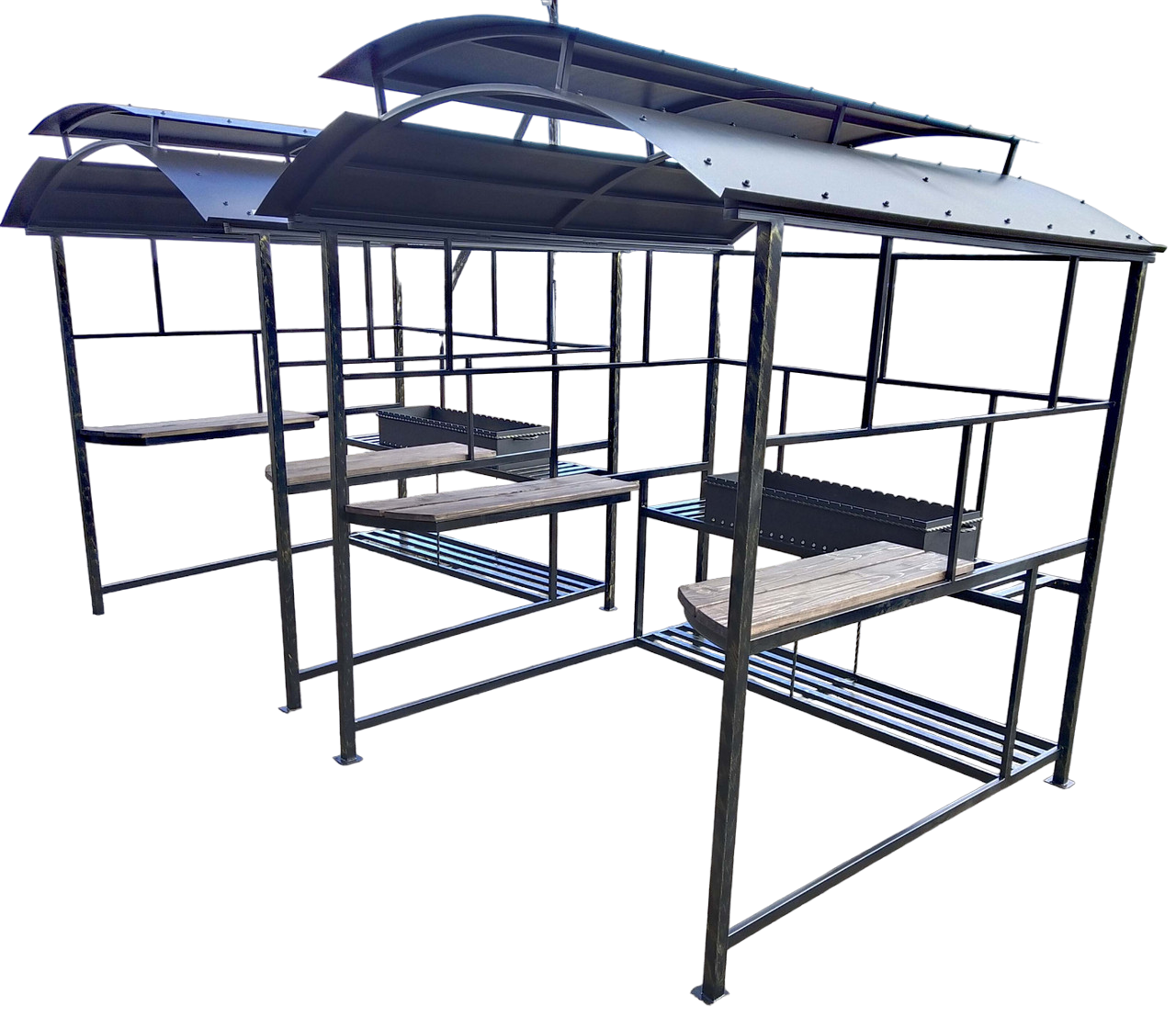 Беседка-мангал, барбекю, гриль, печь под казан, с крышей 4 в 1, Классика (1шт)