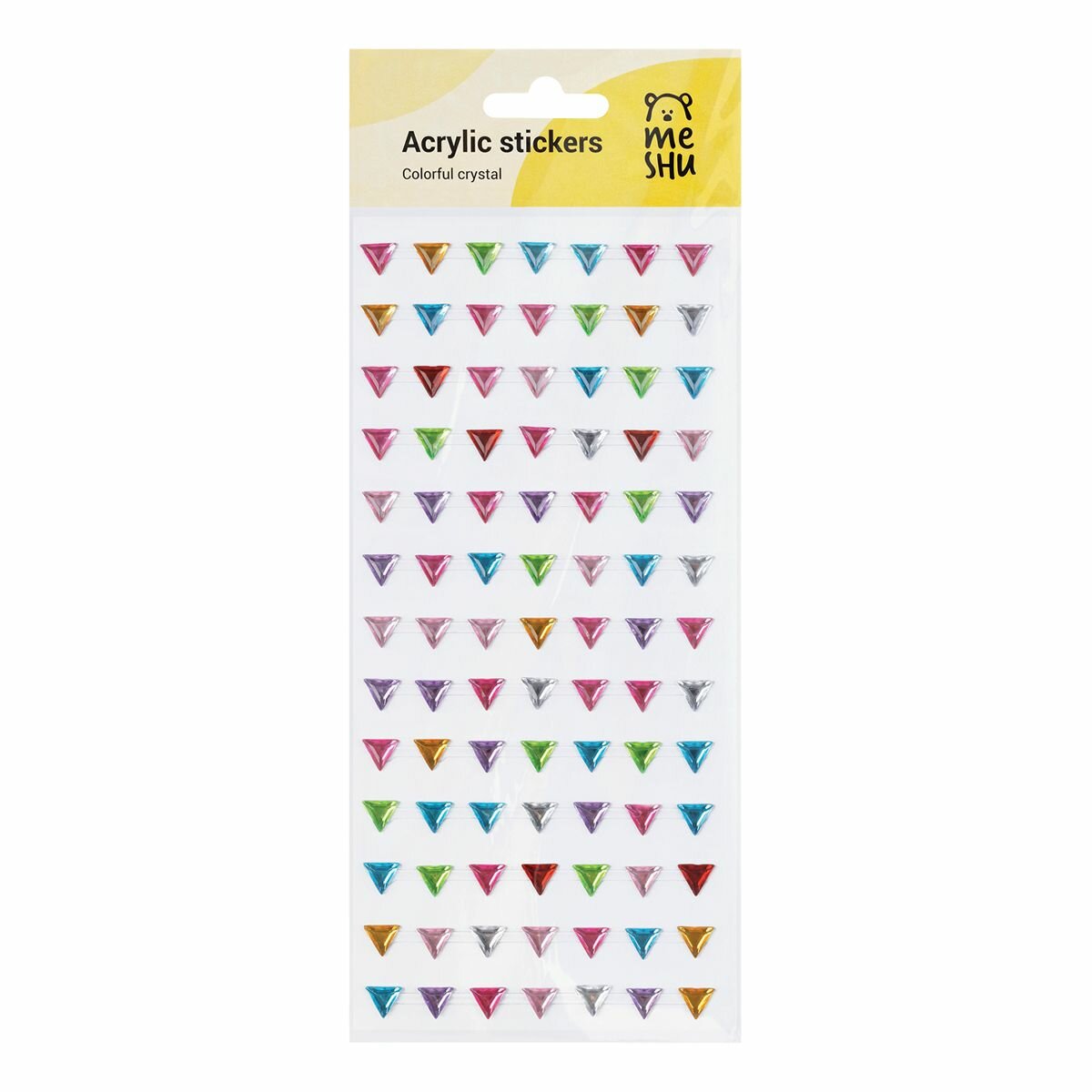 Декоративные элементы из акрила клеевые "Треугольничкиl" 25х10см, 91 штука стразы