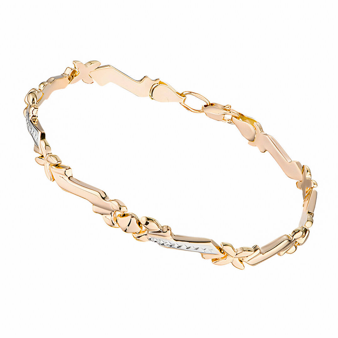 Глидерный браслет, красное, комбинированное золото, 585 проба