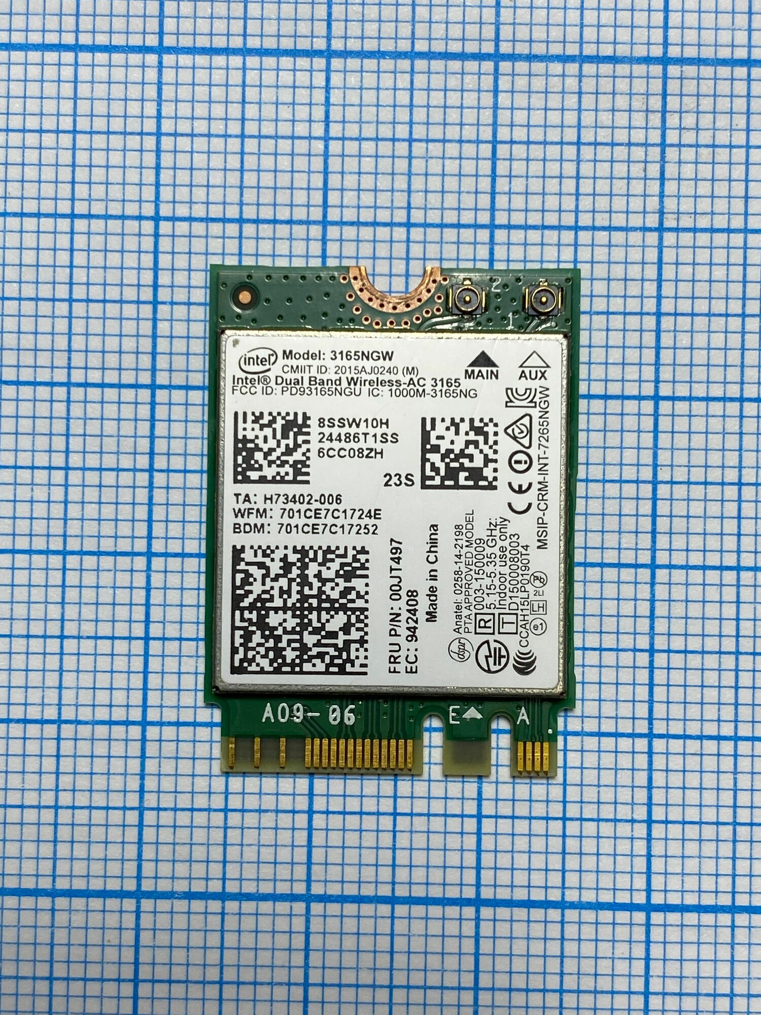 Wi-Fi модуль 3165NGW для Lenovo Legion Y520-15IKBN